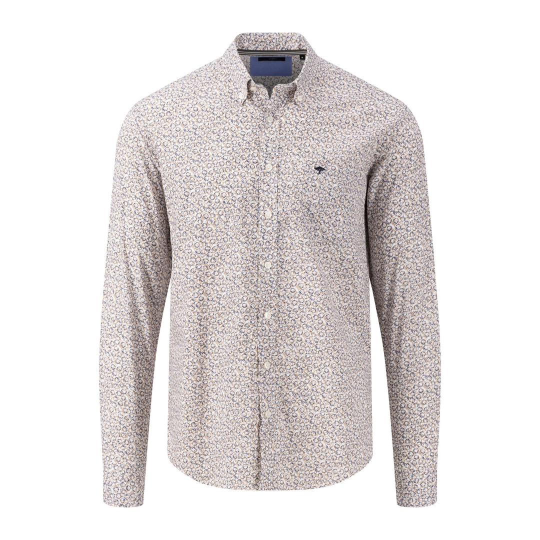Fynch-Hatton Print Shirt - Beige – Riva Menswear